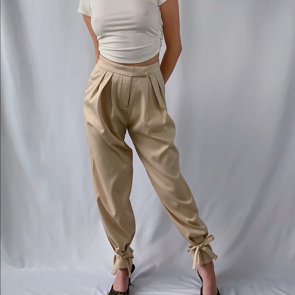 Pants & Jumpsuits | Brand New Ultra Chic Satin High Waisted Cream Pants ...